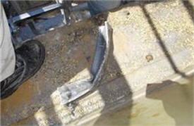 Conveyor belt damage caused by stray metal pieces - Skuld